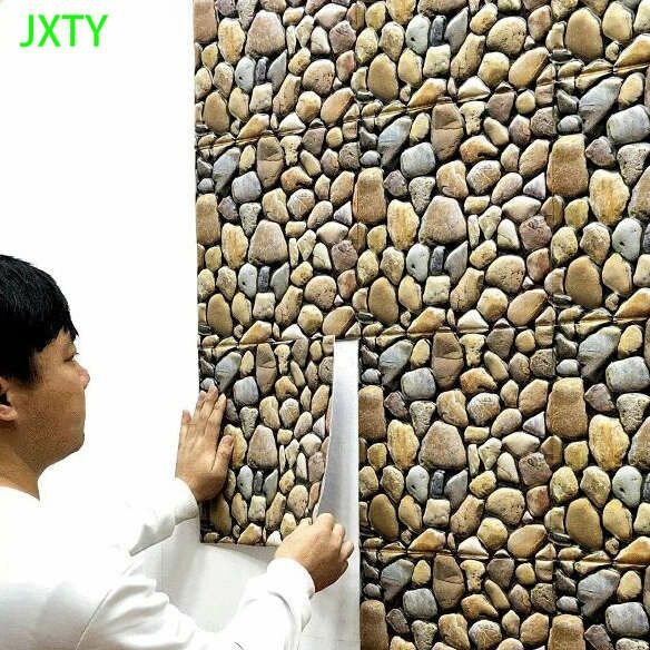 Панели (комплект 10 шт) самоклеющиеся для стен декоративные, 3D, мягкие 30х30 см, толщина 3 мм, Материал ПВХ, водонепроницаемый, булыжник