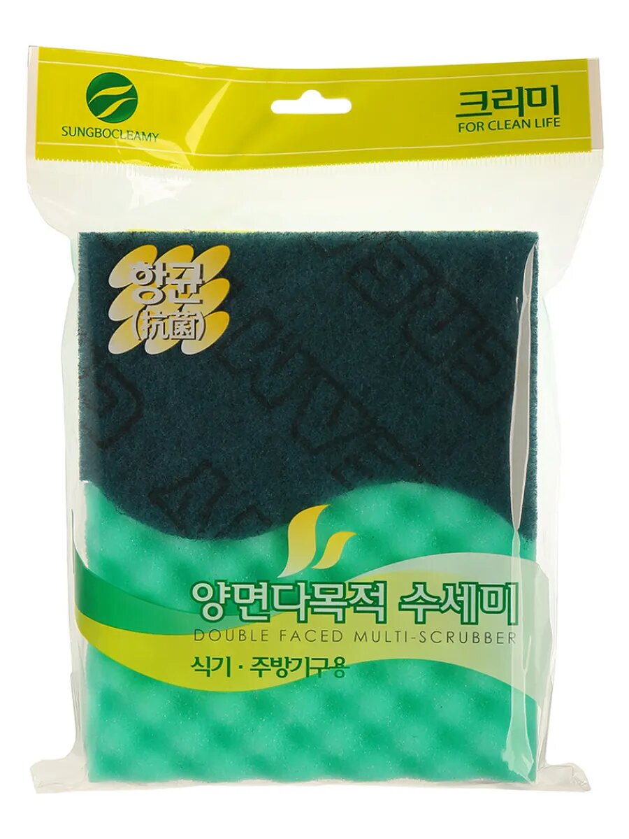 Набор скруббер-мочалок Sung Bo Cleamy DOUBLE MULTI SCRUBBER, для посуды, 2 шт