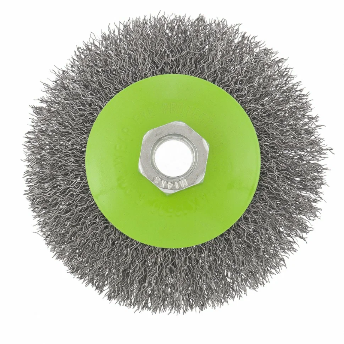 Щетка для УШМ Сибртех 100 мм, М14, "тарелка", витая проволока 0, 3 мм 746087