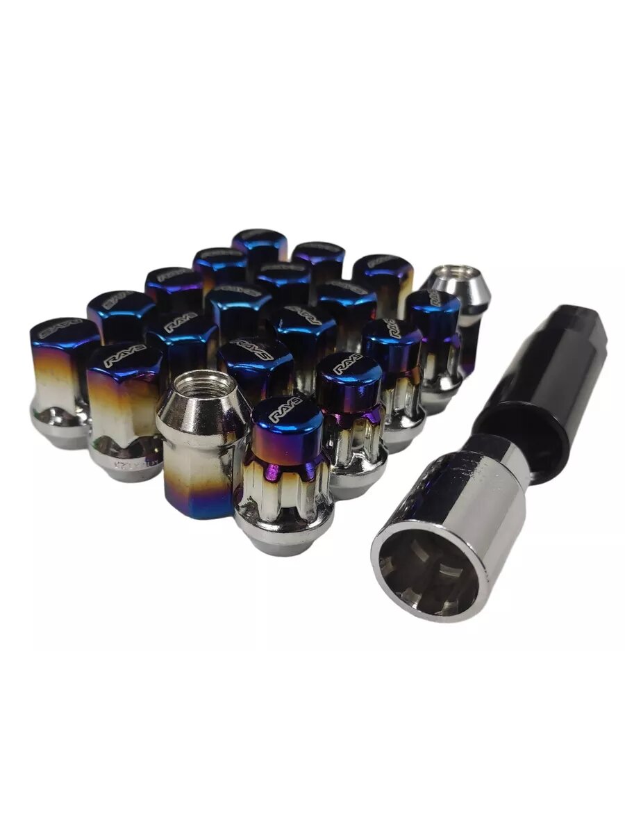 Гайки колесные RAYS Forged Titanium Blue Lug M12x1.5 Сталь
