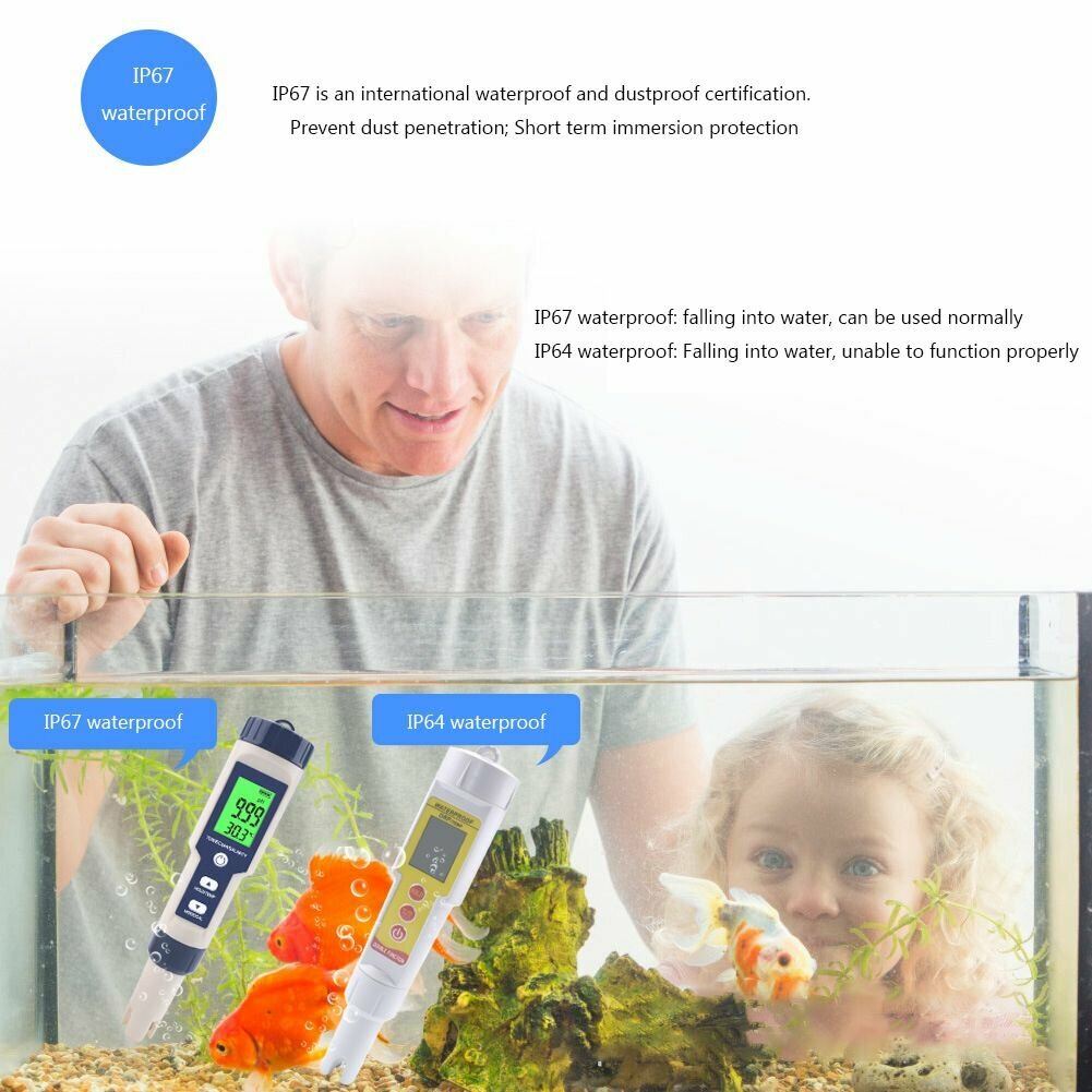 5 в 1 TDS EC PH измеритель температуры солености цифровой тестер качества воды