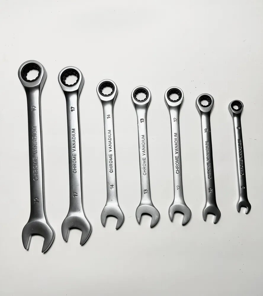 Набор ключей с трещоткой (7 предметов) комбинированные гаечные ключи с трещоткой