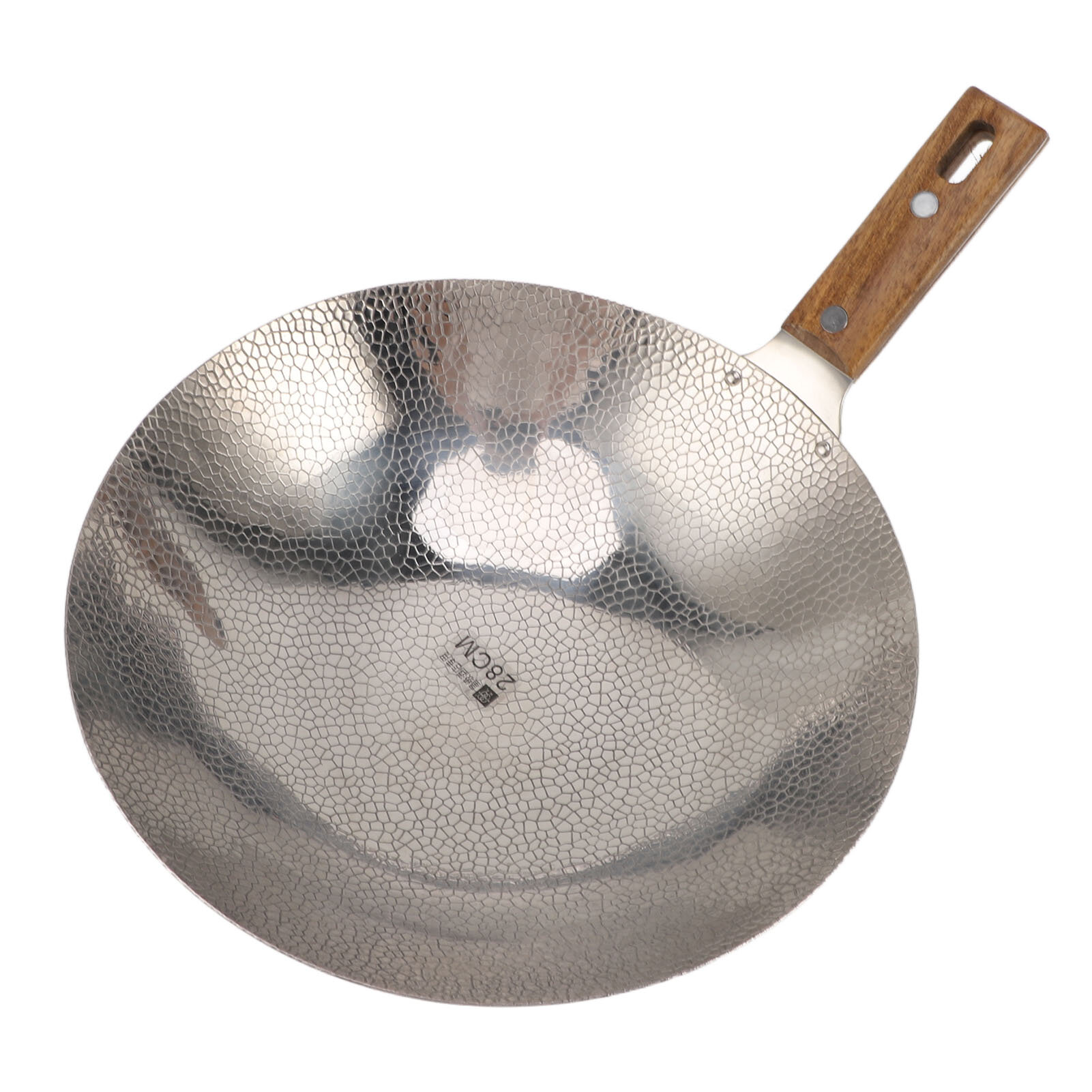 Деревянная ручка с жаркой сковорода быстрое отопление 304 из нержавеющей стали многофункциональная неэтажная жареная пана 28 см.