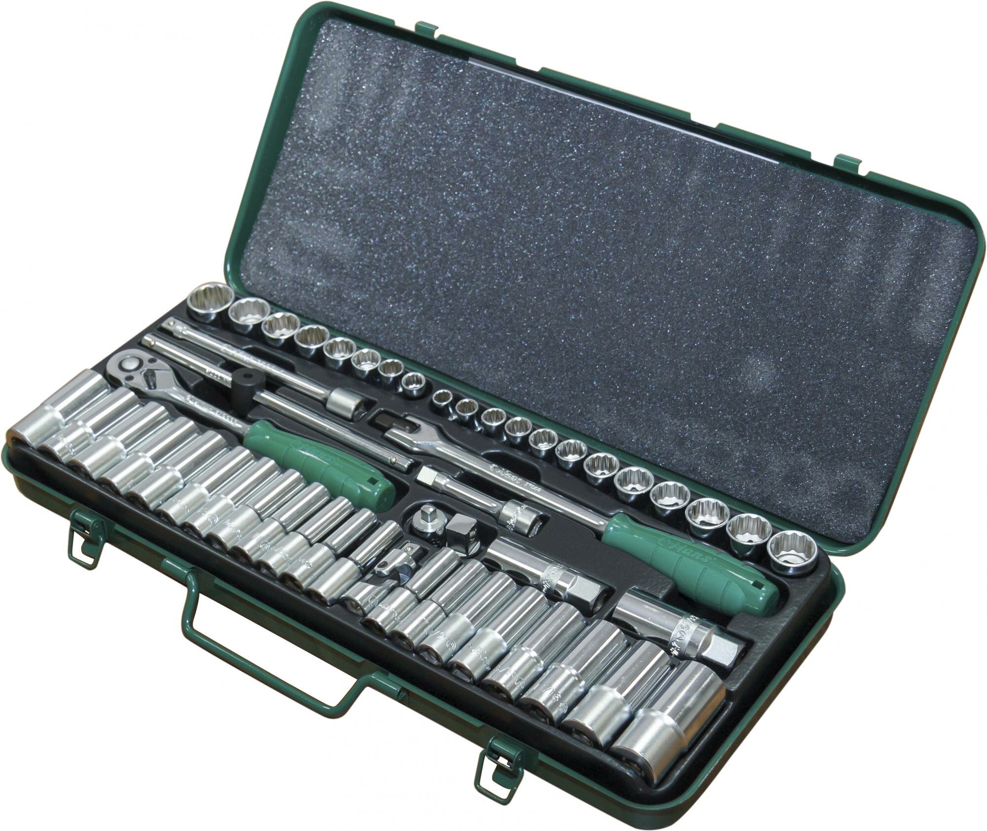 Hans Набор торцевых головок 12-гранных 3/8", 8-19 мм, 3/8"-7/8", 50 предм. 3650-2MA 3650-2MA