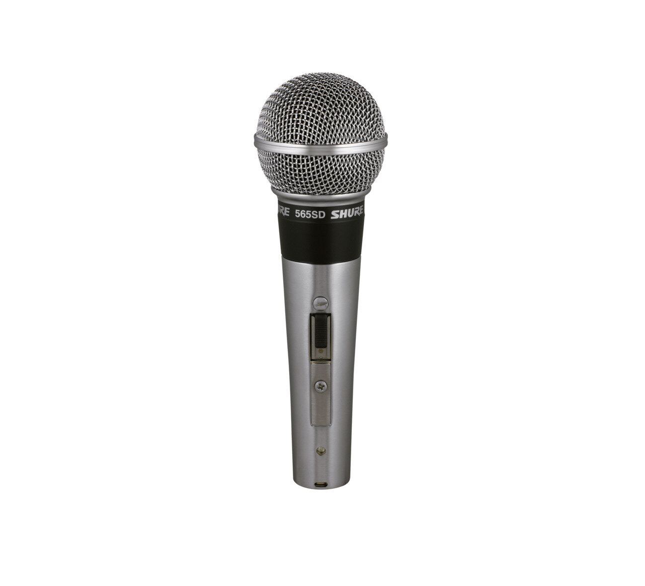 SHURE 565SD-LC Вокальный динамический микрофон кардиоидный, 50-15000 Гц, переключаемая чувствительность: 20,00 или 1,60 мВ/Па, выключатель