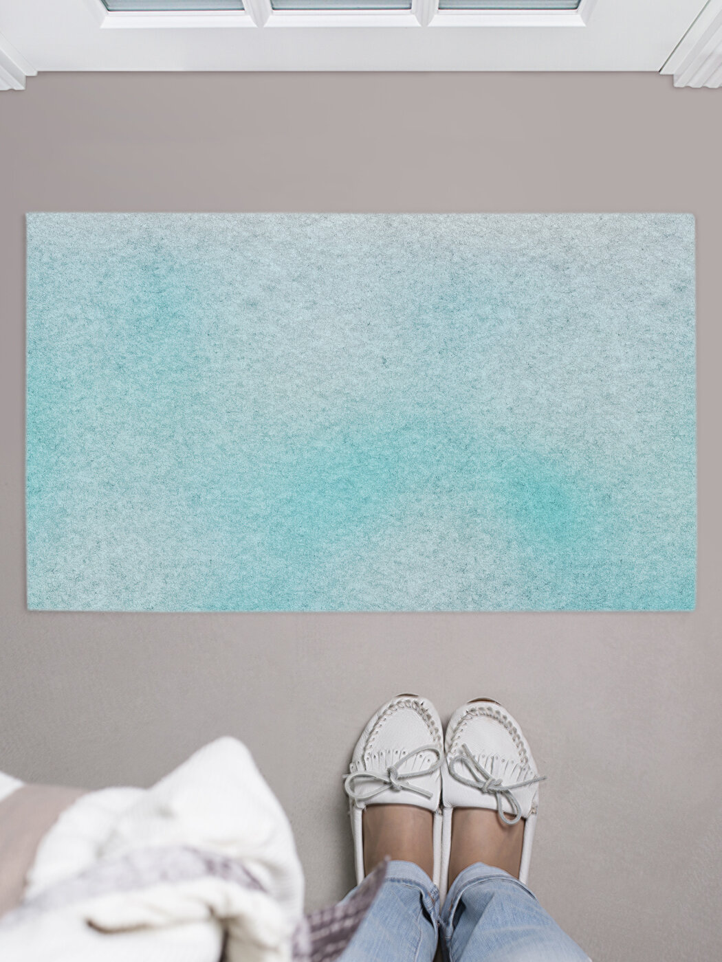 Коврик придверный в прихожую с принтом "Градиент неба" 45x75 см , JoyArty