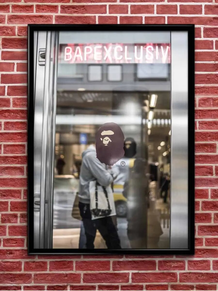 Плакат, Постер Bape, А3 (фотопанно, постер на стену)