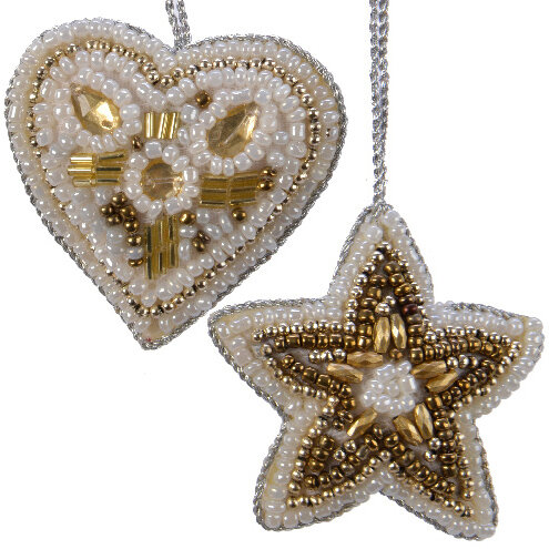 Набор елочных игрушек Ювелирный Блюз 5 см золотой, 2 шт, подвеска, Kaemingk, 615514-1-набор