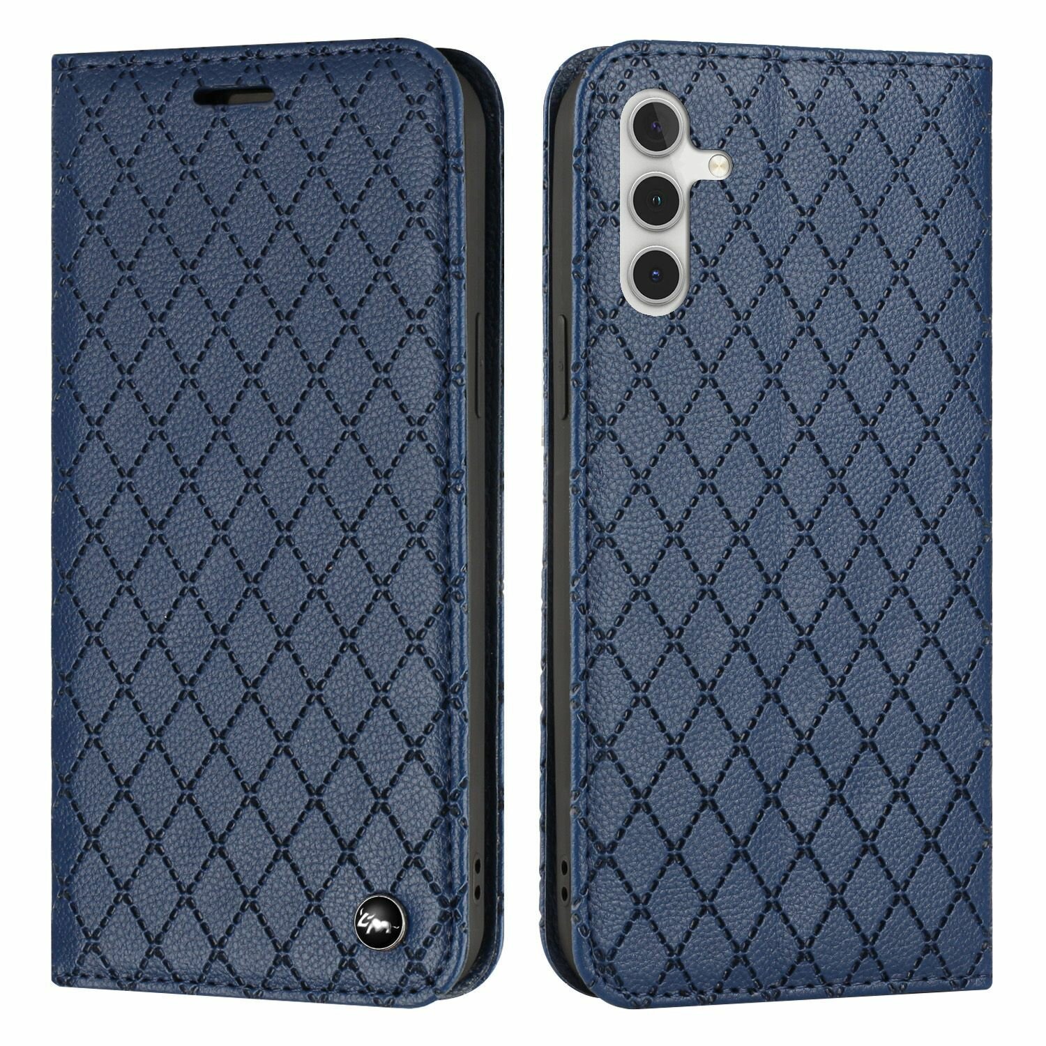 Чехол книжка для Samsung Galaxy S24 Plus Стильный кожаный чехол-протектор Флип-топ Магнитное закрытие