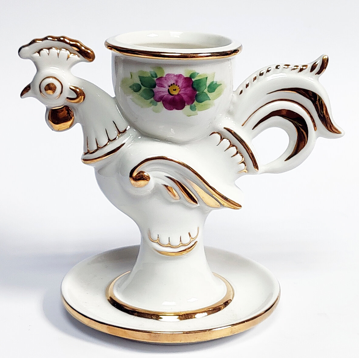 Подставка для яйца фарфоровая (Петушок) надглазурная ручная роспись Россия.