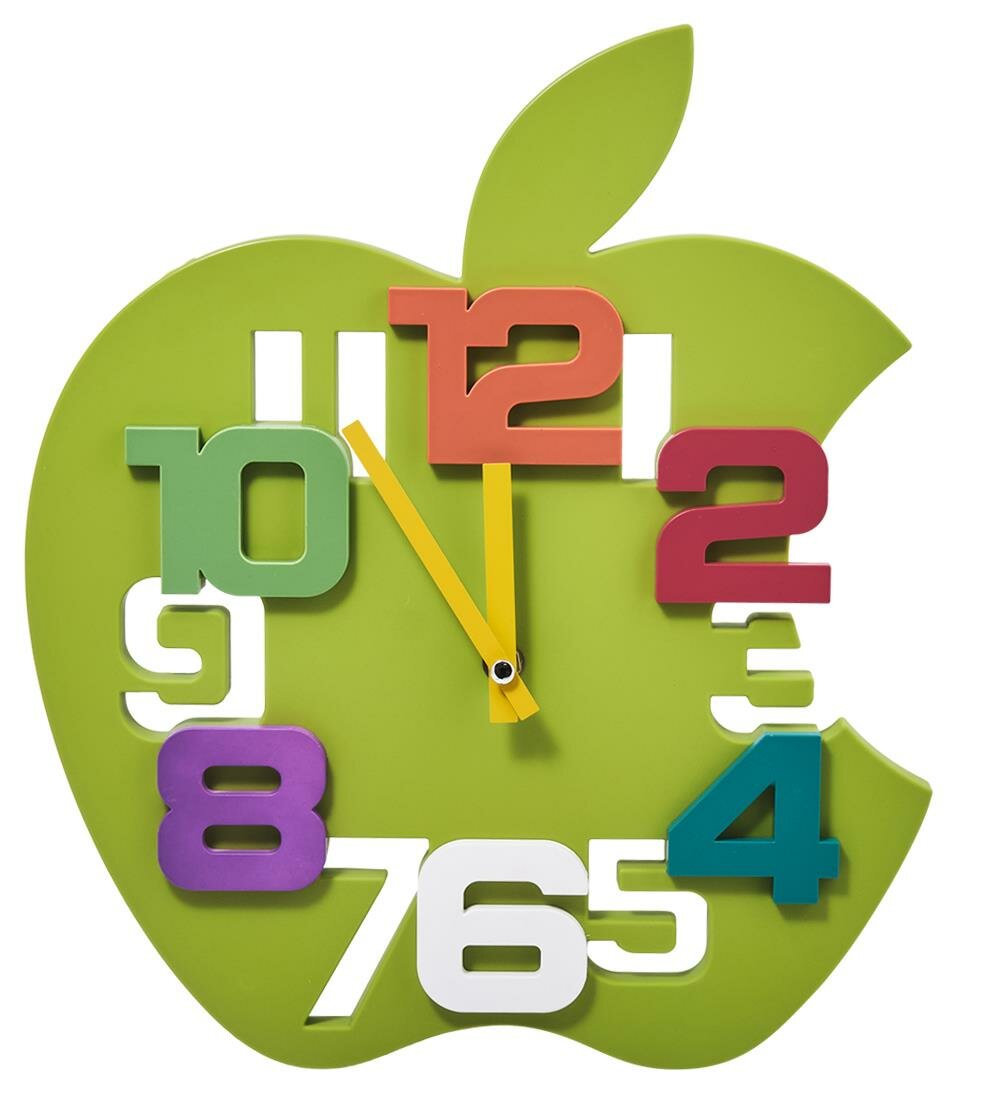 Часы настенные Зеленое яблоко