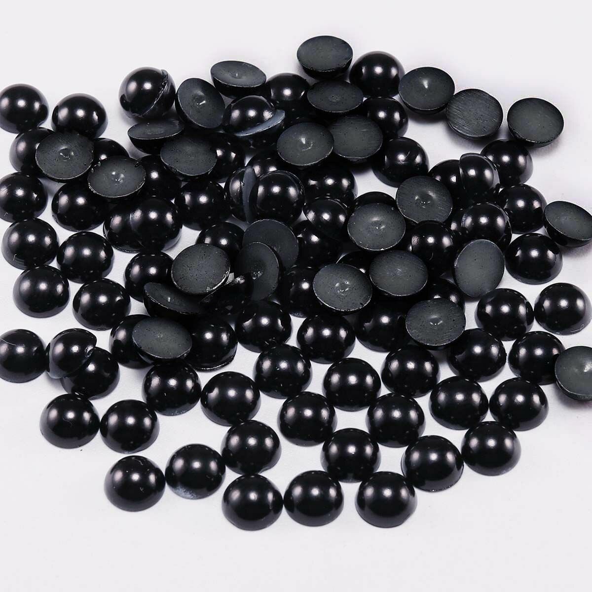 Полубусины жемчужные 10 мм для рукоделия, белые декоративные полубусины-пластик, 100 шт для бижутерии, декора, скрапбукинга, фурнитура своими руками