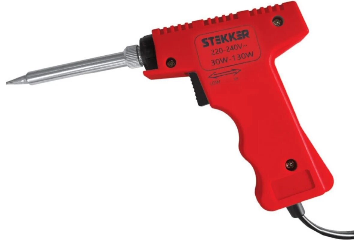 STEKKER Паяльник импульсный двухрежимный с керам. нагревателем 30/130Вт, долговечное жало, 230В, PLE502-130 49815