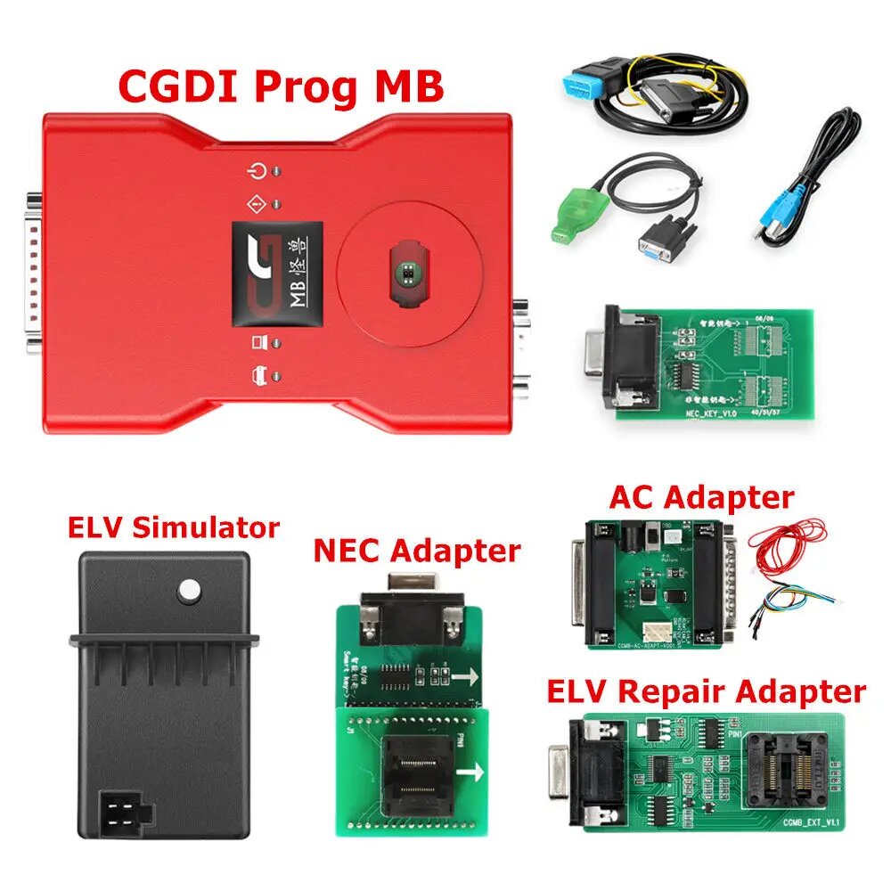 CGDI Prog MB для программатора ключей Benz с симулятором ELV/ремонтный адаптер with 4 Adapters