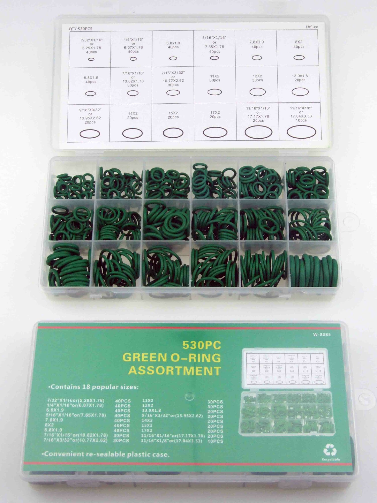 Комплект уплотнительных колец O-Ring NBR (530шт)