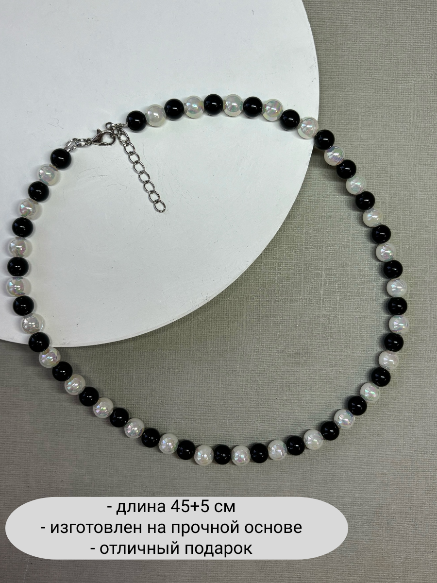 Колье, бисер, акрил, эпоксидная смола