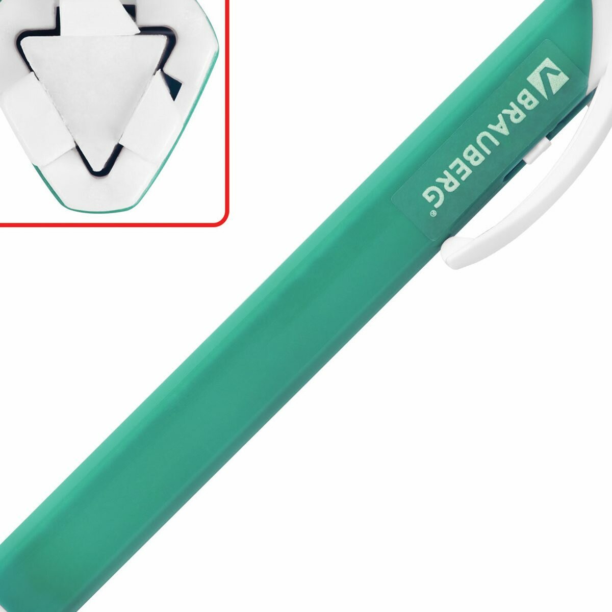 Ластик выдвижной Brauberg Trios + 2 сменных ластика, 120х6,9х7,8мм, бирюзовый корпус (272693), 18шт.