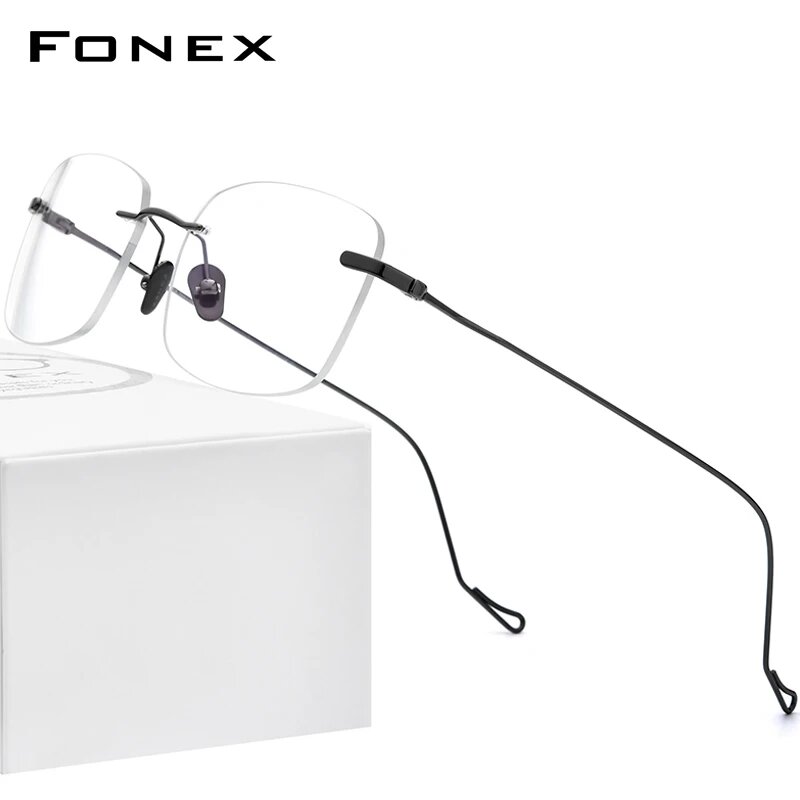 FONEX титановые очки черные 8559