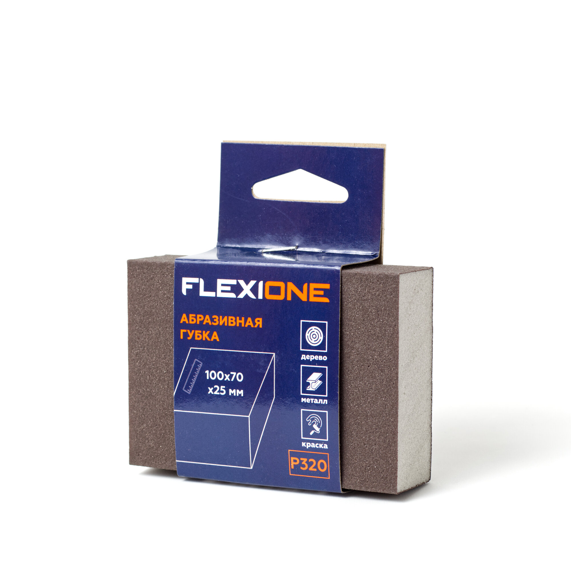 Губка абразивная 4-х сторонняя 100x70x25мм Р320 FLEXIONE