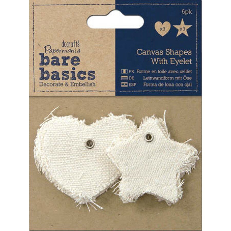 Набор декоративных элементов из ткани с люверсом Звезда/Сердце DOCRAFTS PMA174406