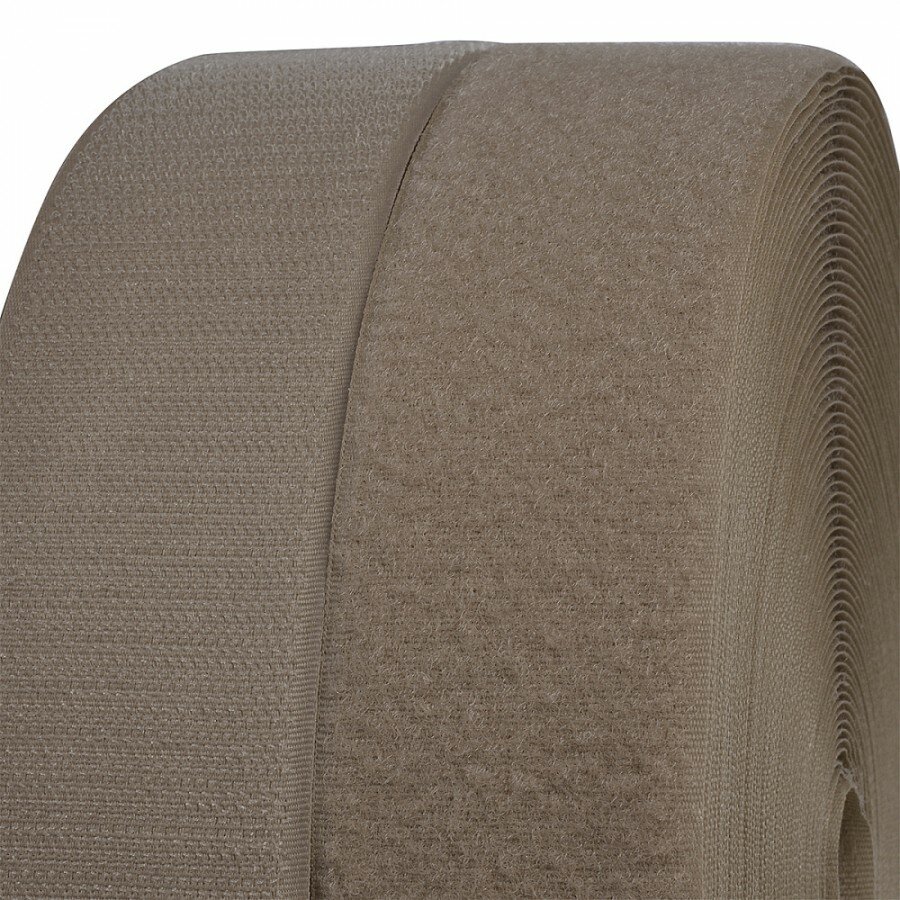 Лента липучка TBY пришивная кач. B шир.50мм цв. F296 бежевый уп.25м (пара)