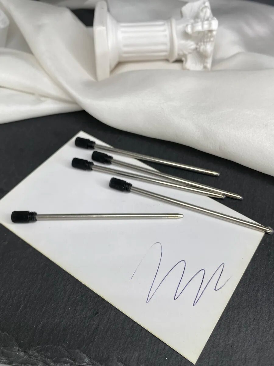 Стержни Amante Crystal для ручки Swarovski, шариковые, черные, 65мм, 5шт