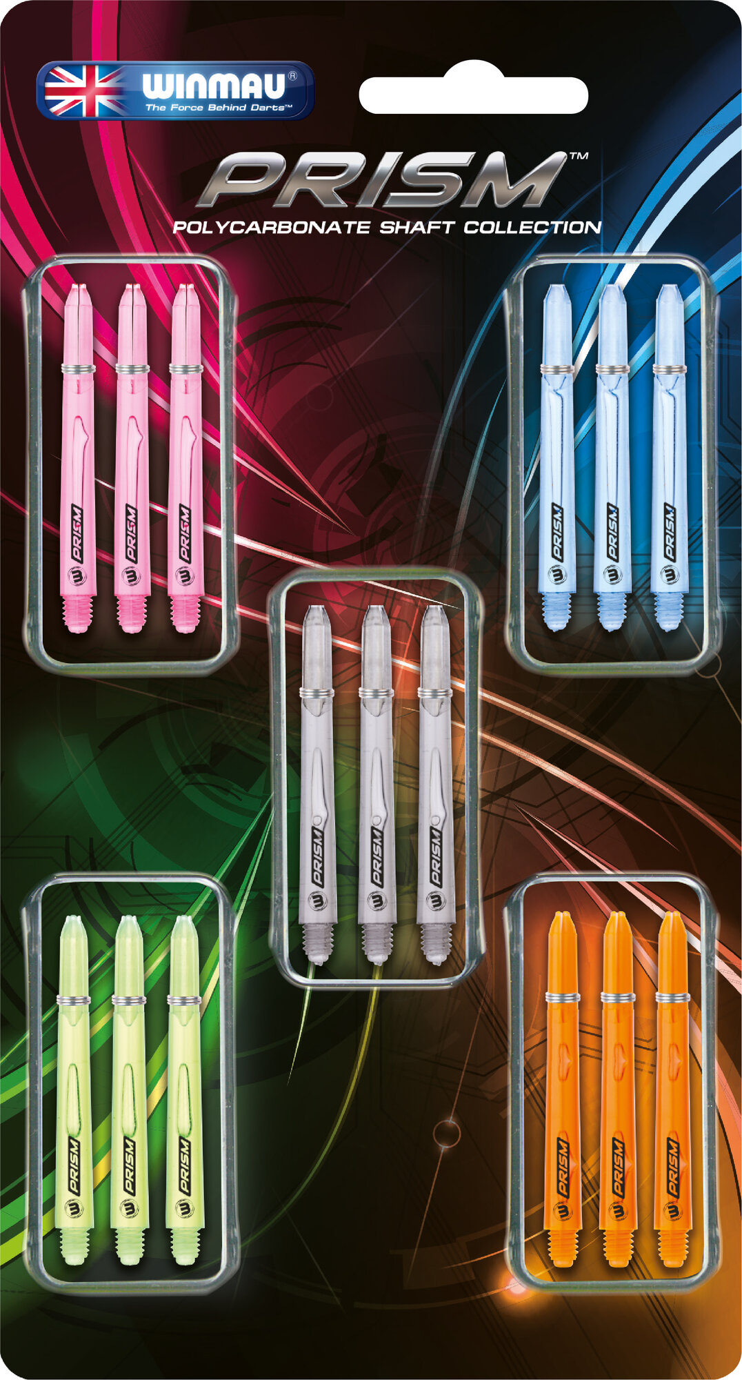 Набор из 5-ти комплектов хвостовиков Winmau Prism Collection (Medium) 8114 для дротиков Дартс