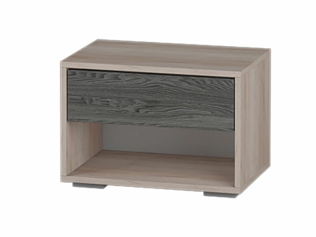 Спальня ВЕРСАЛЬ-1 Тумба прикроватная ТП-3 кроватная ТП-3 ВЕРСАЛЬ-1 Дуб сакраменте / Ясень анкор ширина 50 см ЛДСП с ящиком с полкой для спальни напольная