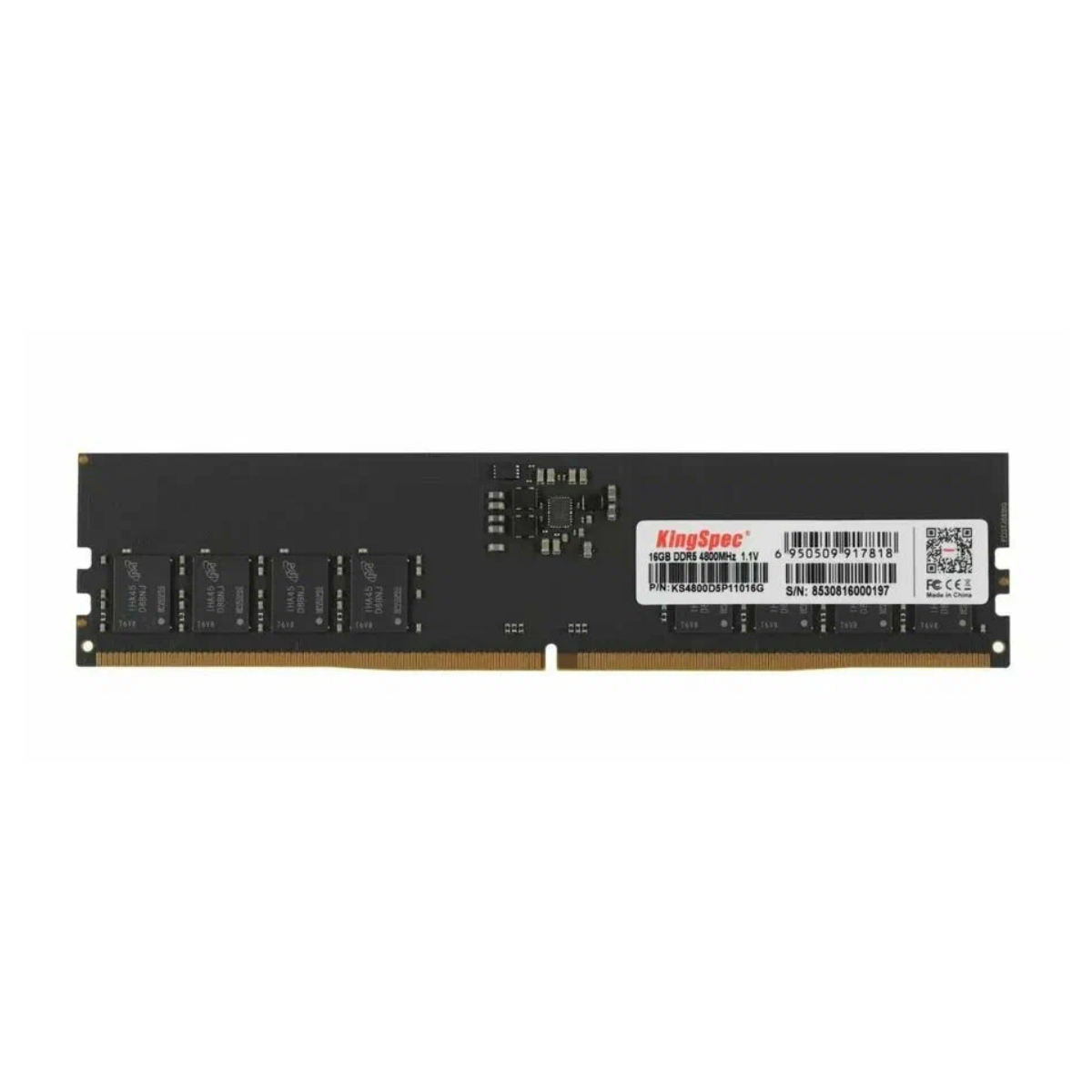 Модуль памяти Kingspec KS4800D5P11016G RTL черный DIMM 16GB DDR5 4800MHz PC5-38400 CL40 288-pin 1.1В