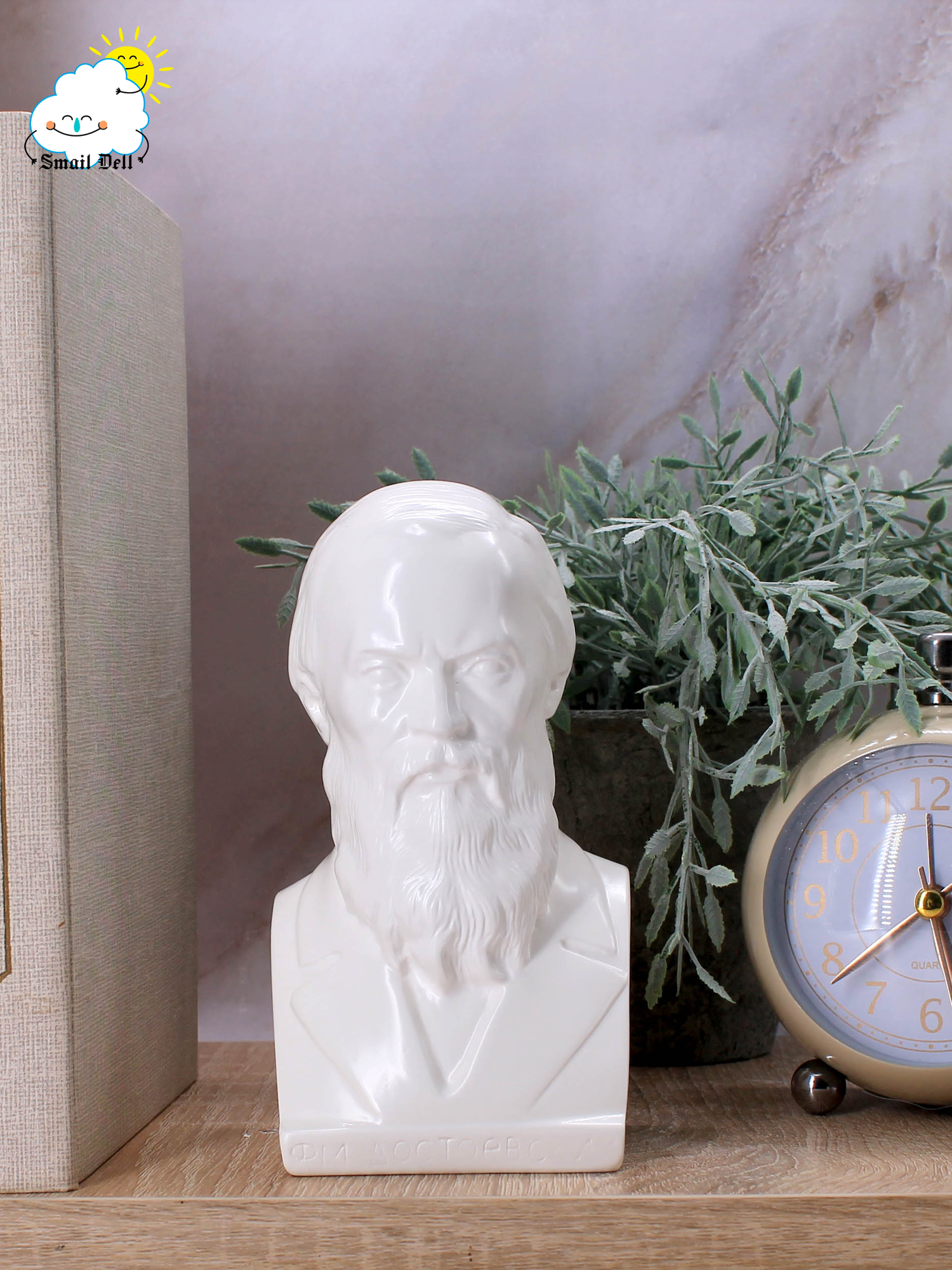 Статуэтка бюст Ф. М. Достоевский , гипс , 14 см , цвет белый глянец