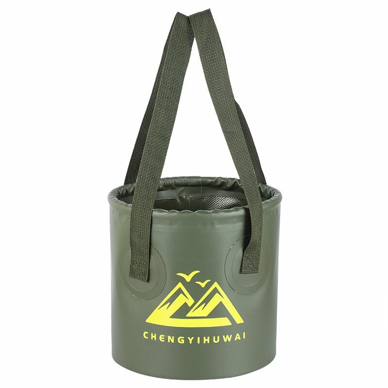 Ведро складное "Для рыбалки и кемпинга", ПВХ, цвет зелёный, 10/20 л