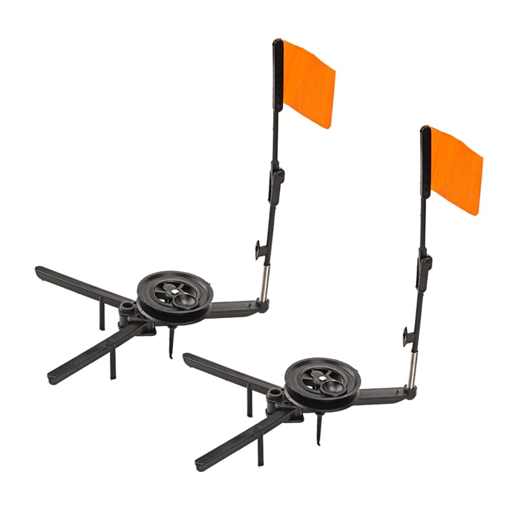 Инструменты для лова рыбы, Зимняя рыбалка Подледный рыболовный флаг Черный складной треугольный рыболовная платформа, 2 шт.