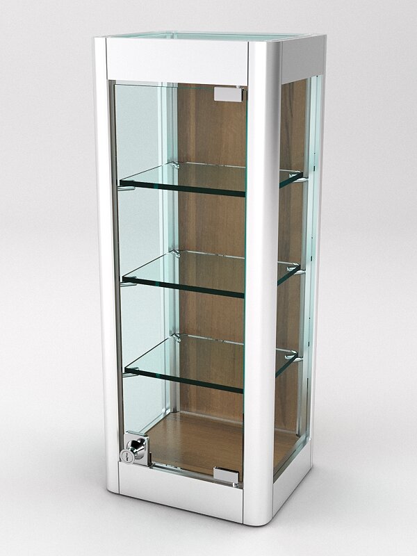 Витрина из профиля настенная "вайб ИКС" №6-3П-ДСП-170 (задняя стенка ДСП), Орех