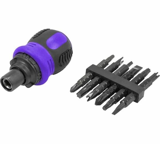 Отвертка реверсивная в комплекте с битами, набор MEGATOOLS