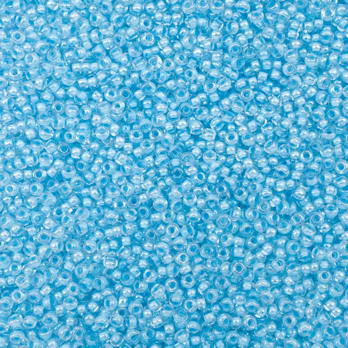 Бисер Preciosa прозрачный с цветным центром 10/0 (2,3 мм), 20 г, цвет № 38632, 5 упак