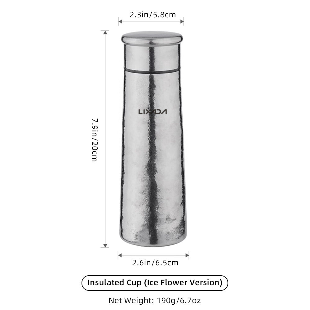 Термос титановый 300 мл, двойные стенки