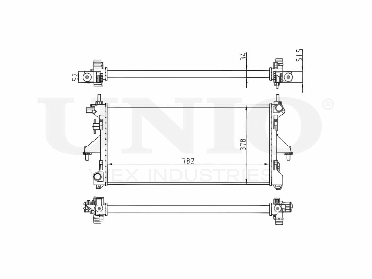 Радиатор охлаждения двигателя, для Пежо Боксер III 06-, Ситроен Джампер Фиат Дукато (250) Peugeot Boxer Citroen Jumper Fiat Ducato 06-, артикул RAD-10075, производителя UNIO