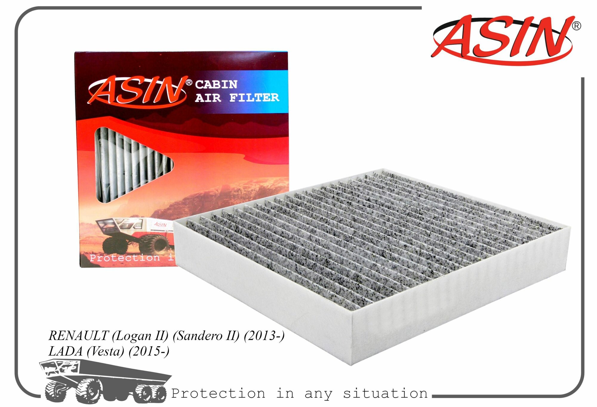 Фильтр салонный угольный для Рено Логан 2, Сандеро 2 ASIN. FC2738C ASIN