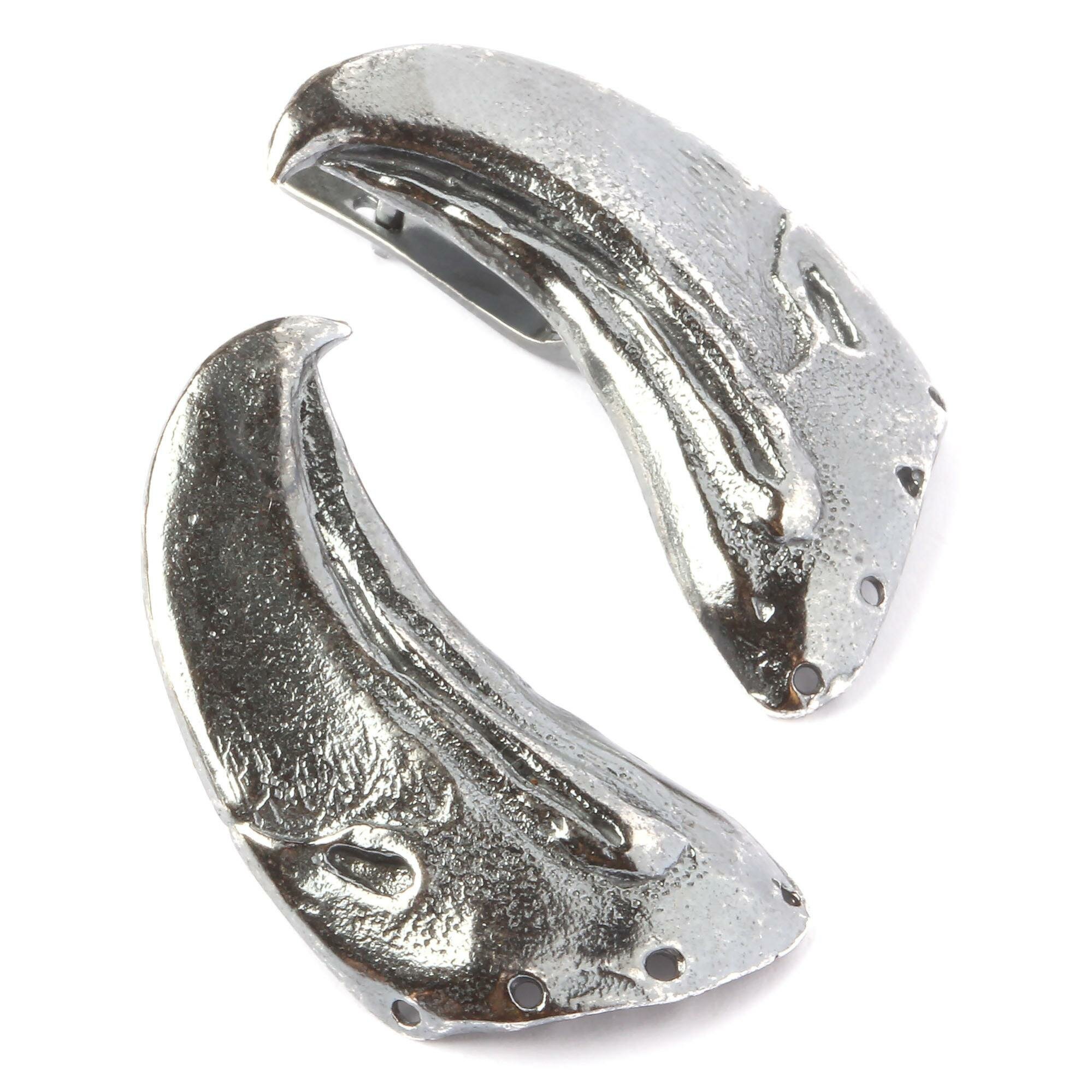 Швензы закрытые, 35х19мм, с английским замком, Anna Bronze, Клюв, базовый материал - латунь, цвет античное серебро (посеребрённый с чернением), пара