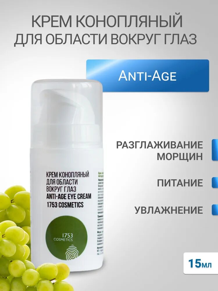 Крем для области вокруг глаз / Anti-Age Eye Cream 1753 cosmetics 15 мл