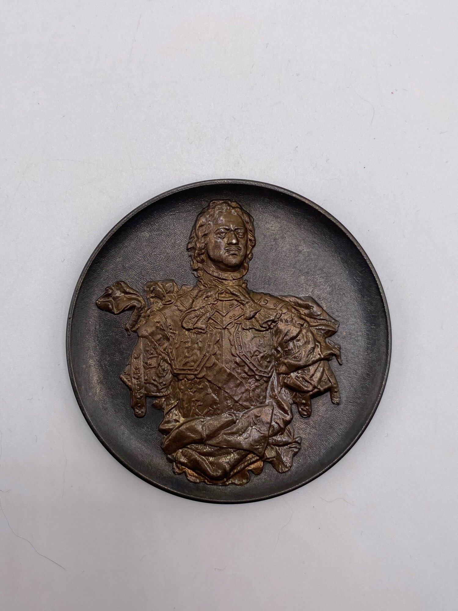 Медаль настольная "Ленинград-Эрмитаж" Петр 1. Диаметр-70 мм. СССР