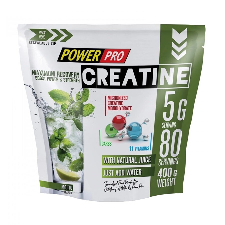 Креатин Увеличение силы и объема мышц Creatine Maximum Recovery 400 гр (Power Pro) Мохито