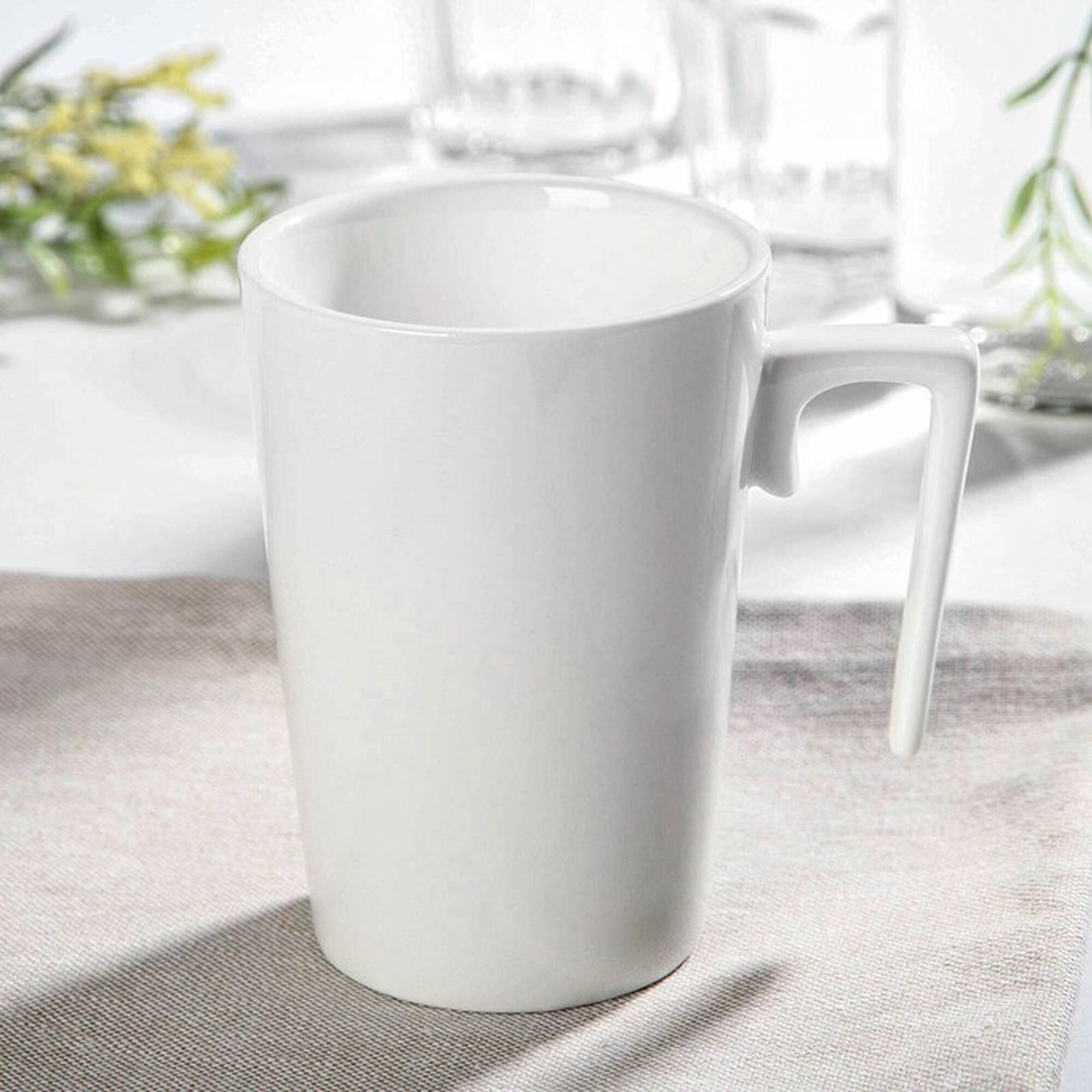 Кружка Wilmax England, фарфор, 320 мл, 11х7,5 см, гладкая, белый