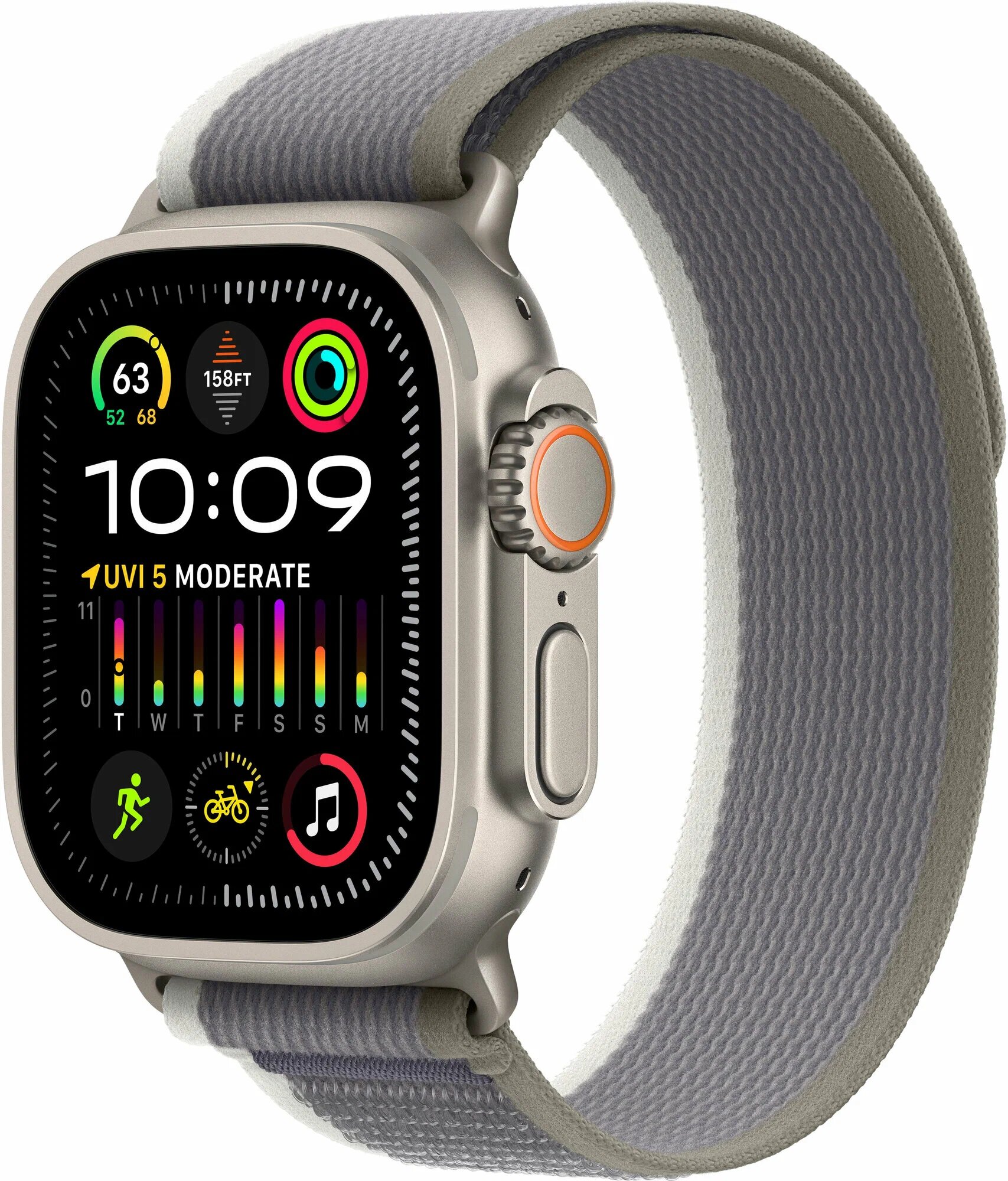 Умные часы Apple Watch Ultra 2 49 мм Titanium Case GPS + Cellular, Green Gray Trail Loop