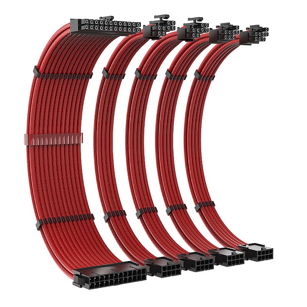 Удлинительный кабель питания блока питания ATX 24Pin Dual PCIE 6 + 2Pin Dual EPS 4 + 4Pin Нейлоновый плетеный шнур 24Pin Кабель-разветвитель материнской платы