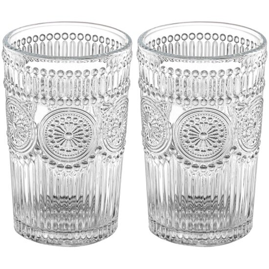 Набор стаканов Elan Gallery 2 шт, с орнаментом, 8х8х12,5 см 360 мл, стекло (360182)
