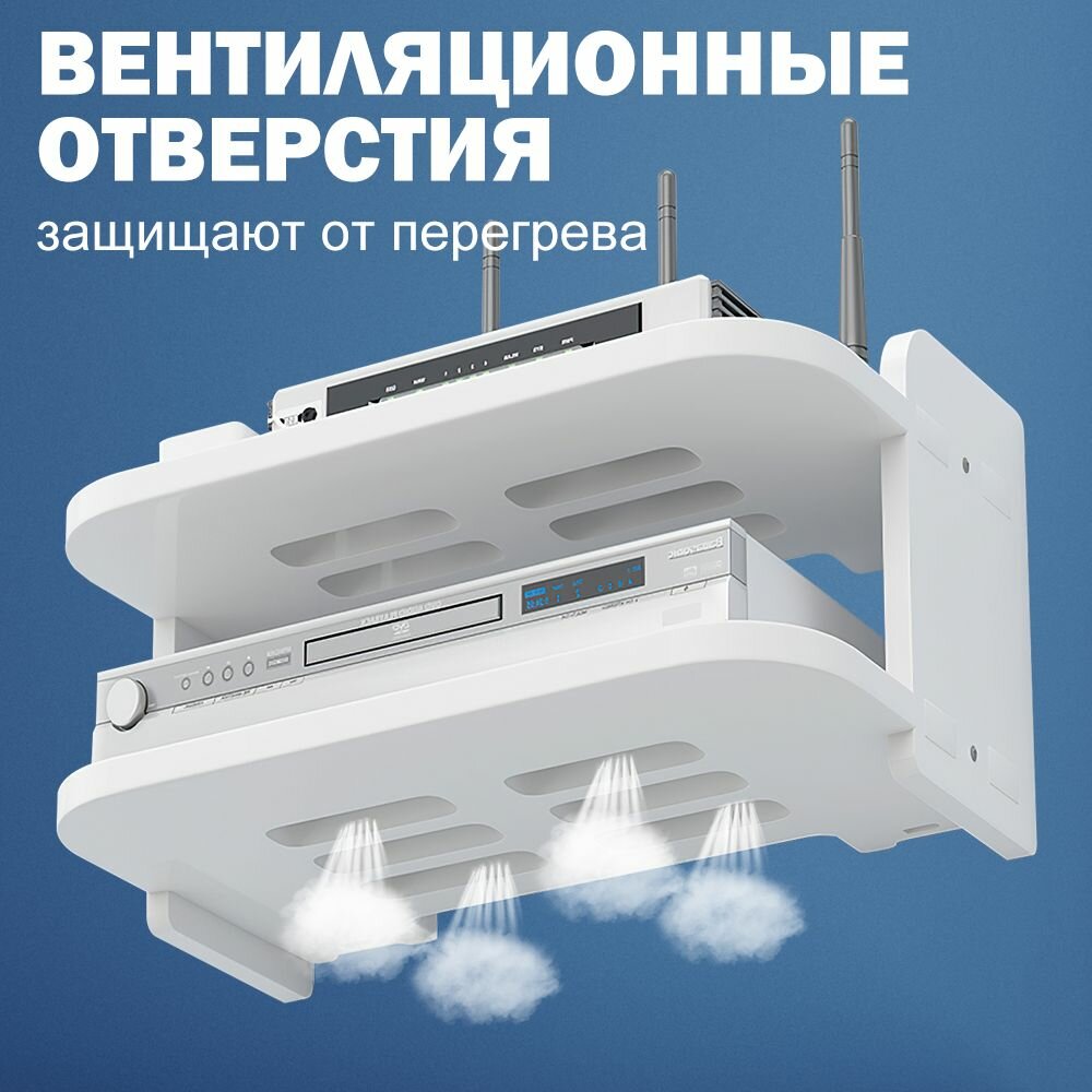 Полка E729 белая, ПВХ, ширина 20см, высота 15см, глубина 30см — фото 1