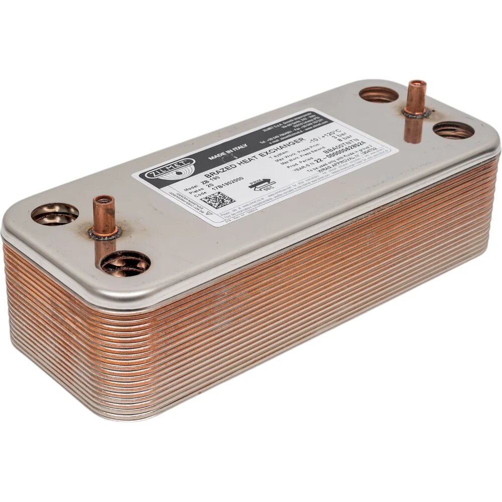 Паяный теплообменник Zilmet ZВ190 - 20P 17B1902000, нержавеющей стали