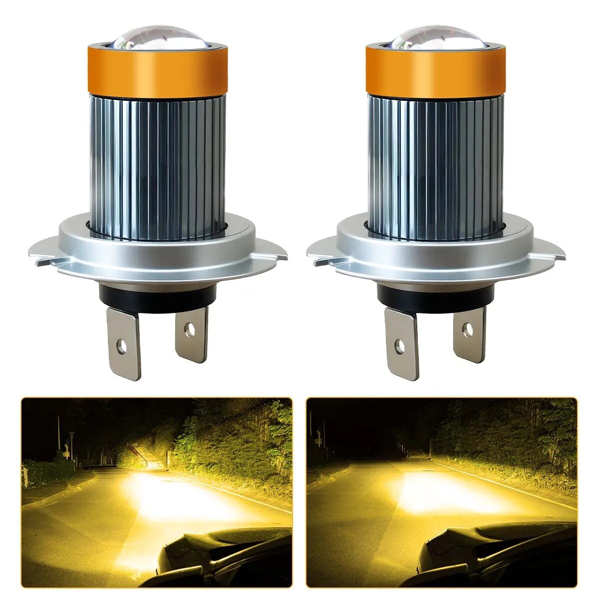 Лазерная линза H7 H11 Светодиодная противотуманная фара H8 H16 jp 9005 HB3 9006 HB4 8000K H7 Yellow