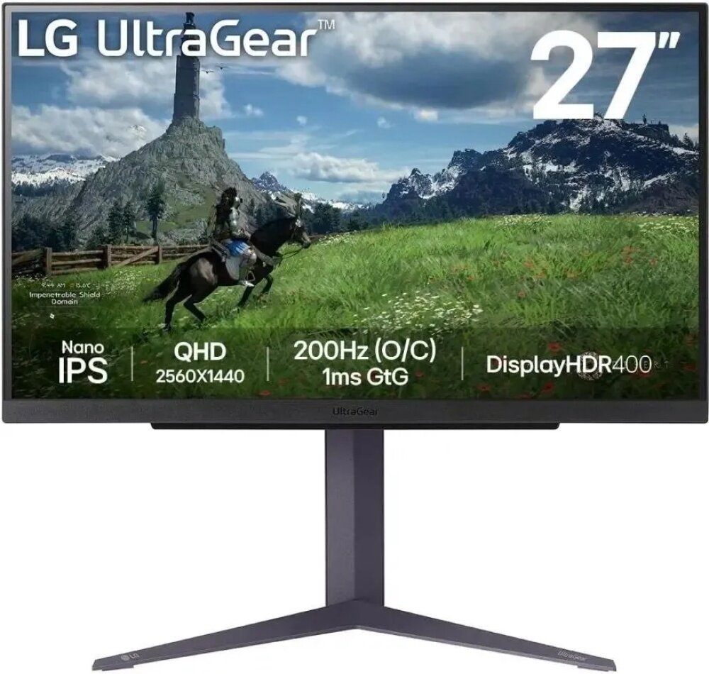 LG Монитор 27.0 LG UltraGear 27GS85Q-B 2560x1440, IPS, черный (2xHDMI, DP, USB Hub)